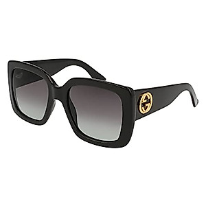 Gucci Square Sunglasses GG0141SN 001 Black/Gold 53mm 0141