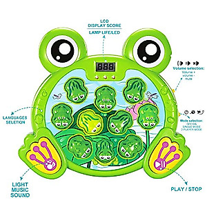 YEEBAY Interactive Whack A Frog Game, Learning, Active, Early Developmental Toy, Fun Gift for Age 3, 4, 5, 6, 7, 8 Years Old Kids, Boys, Girls,2 Hammers Included