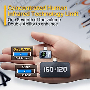 InfiRay P2 Pro Thermal Camera for Android, 256x192 IR High Resolution, 9g Smallest Thermal Imager with -4°F to 1112°F Temp Range, Video Recording Supported, Works for Smartphones and PC & Tablets