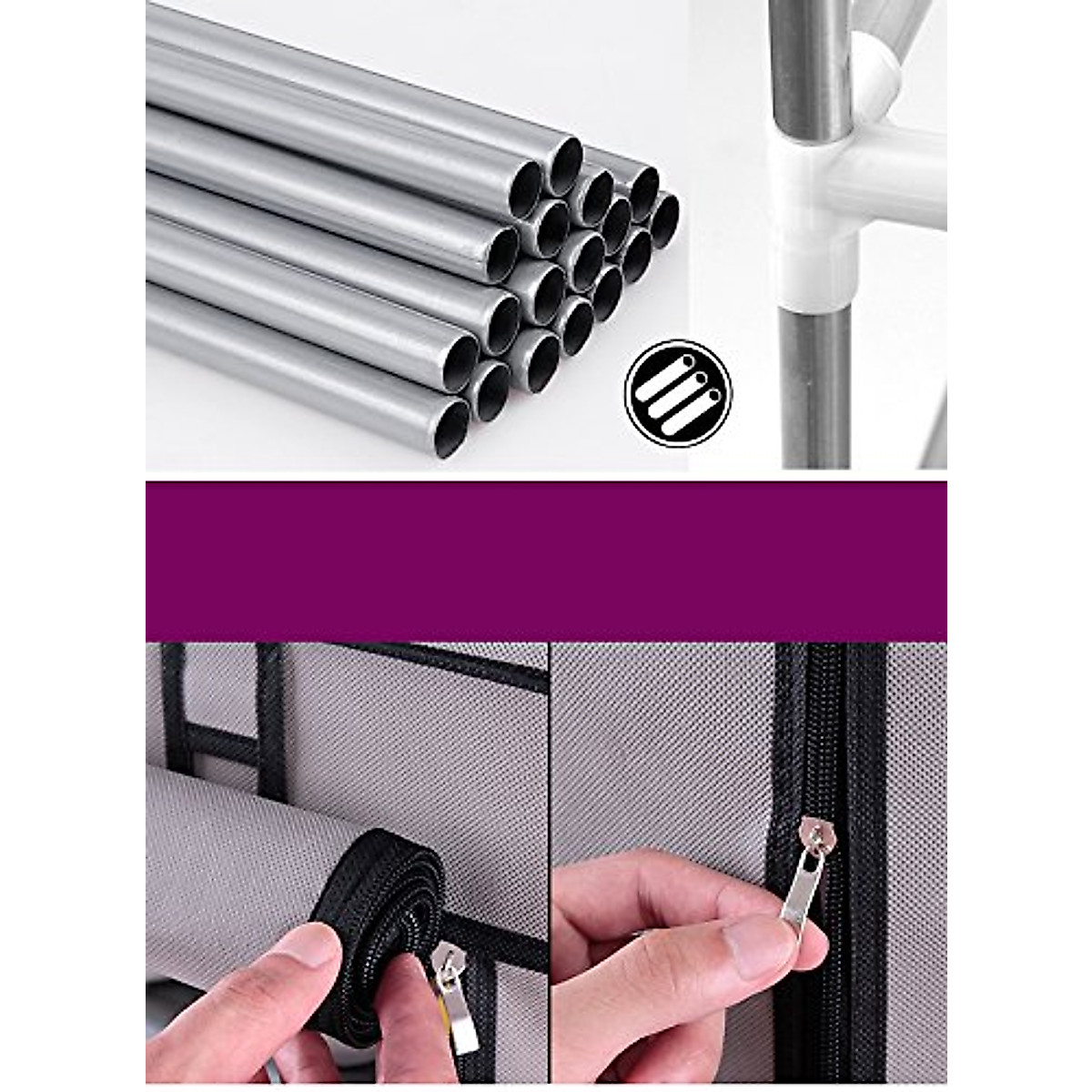 SOONEEDEAR 6 Tier Stackable Shoe Rack Storage Shelves,Portable Boot Rack Double Row Shoe Organizer, Shoe Cabinet Tower with Steel Frame