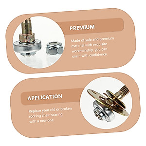 DOITOOL 4pcs Rocking Chair Bearing Mechanic Accessories Furniture Bolts Patio Chair Leveling Screws Glider Rocker Parts Chair Leg Screw Caps Bearing for Rocking Chair Rocking Chair Bearing