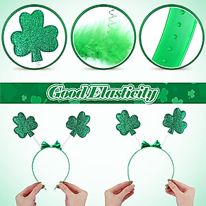 24 Pieces St. Patrick's Day Head Boppers Headband Irish Accessories Clover Headband Shamrock Headpiece Green Headwear for Celebration St. Patrick's Day
