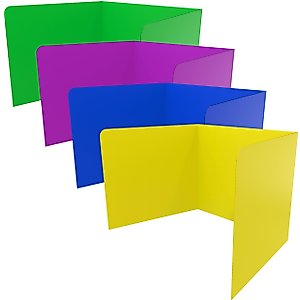 20 Pack Assorted Colors Plastic Classroom Privacy Shields for Student Desks, Privacy Folders for Students & Desk Dividers, Teacher Supplies, Classroom Must Haves - Easy to Wipe Down, 45.35" x 13.5"
