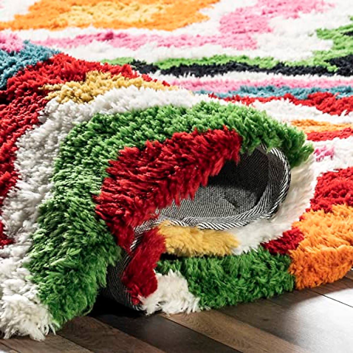 nuLOOM Abbey Carnival Handmade Shag Area Rug, 5 ft x 8 ft, Multi