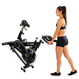 EFITMENT Indoor Cycle Bike, Magnetic Cycling Trainer Stationary Exercise Bike w/ 40 lb Chromed Flywheel, Belt Drive and LCD Monitor with Ipad/Tablet Holder- IC031