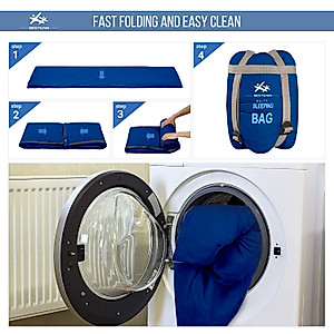 WERTYCITY Warm Weather Sleeping Bag - Portable Waterproof Compact Lightweight, Packable with Compression Sack for Kids Teens Adults Camping Backpacking Hiking(Dark Blue)