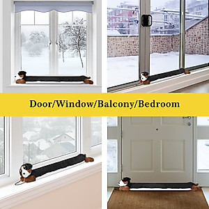 fowong Door Draft Stopper 36inch, Decorative Bernese Dog Noise Blocker for Bottom of Door Seal Gap Dust Proof Door Stopper Save Energy Door Guard