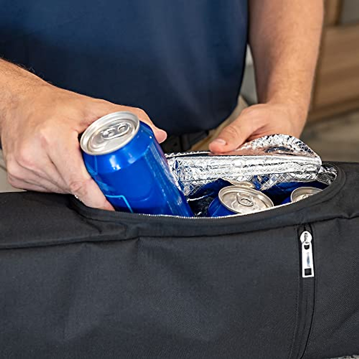 Elite Eagle Carry-All Golf Cooler Bag with Ice Packs and Koozies! 6 Can Cooler or 2 Bottle Golf Bag Cooler. 16.5x7.4 Golf Beer Sleeve Soft Cooler. Small Golf Cooler That Fits in Golf Bag or Cart