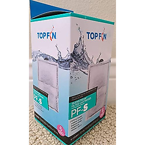 Top Fin Silenstream PF-S Small Filter Cartridges (6 Count) Refill for PF10 Power Filters (5.5in x 3.1in)