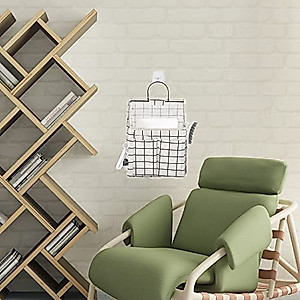 AIVIIN 3 Pack Upgrade Large Wall Hanging Waterproof Storage Caddy Bag, Over The Door Closet Organizer，Desktop Cotton Linen Hanging Storage Basket for Bedroom Bathroom Dormitory(Grey)