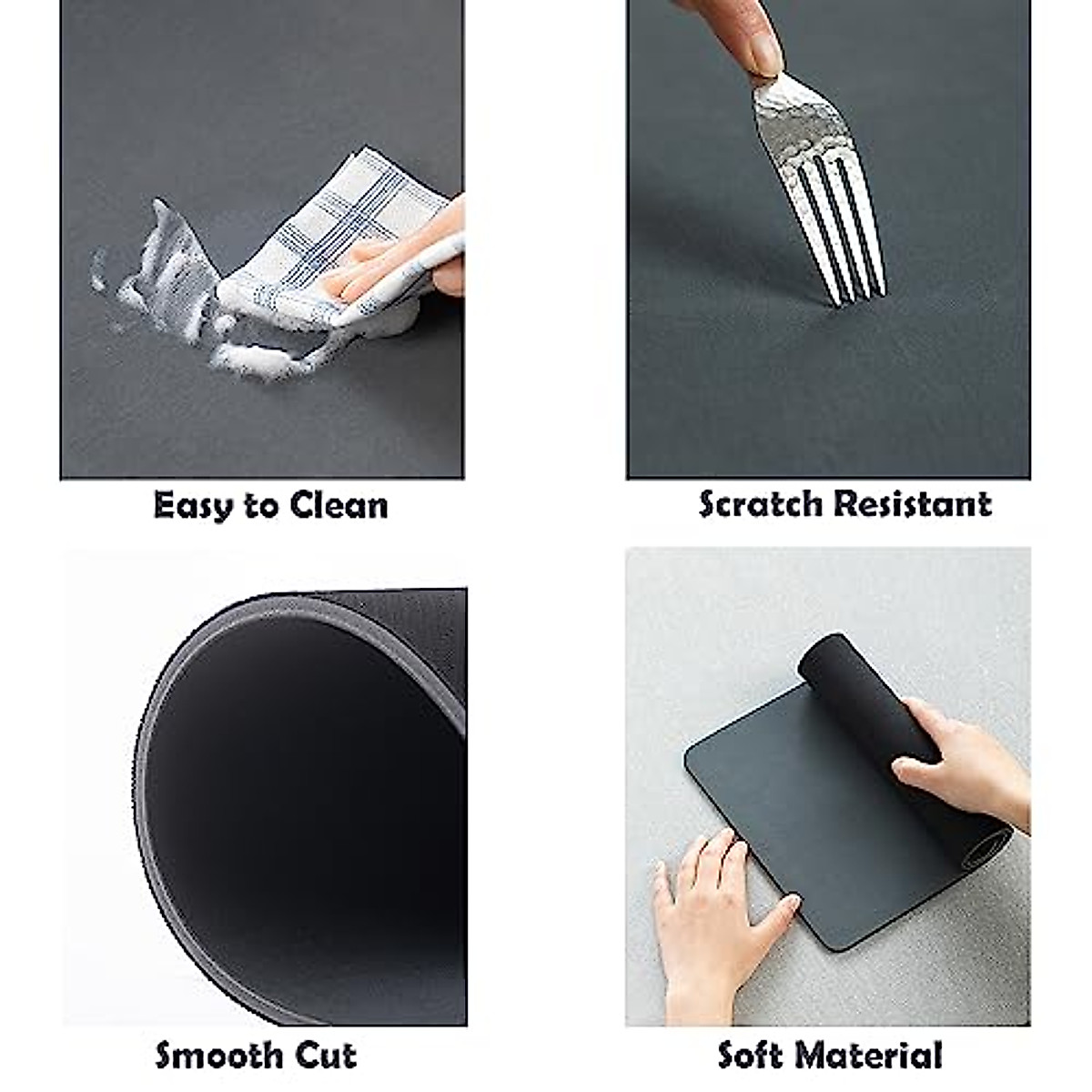 Taiyang Drying Mat for Kitchen Counter, Absorbent Drainer Mats, Dish Drying Pad with Non-Slip Bottom, Heat-Resistant, Suitable for Kitchen, Pet Drinking, Diatom Mud Mat(Graphite Black, 12"x16")