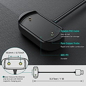 TUSITA Charger Compatible with Amazfit GTR 4, GTR 3, GTR 3 Pro, GTS 3, GTS 4, T-Rex 2 (1M,2-Pack)