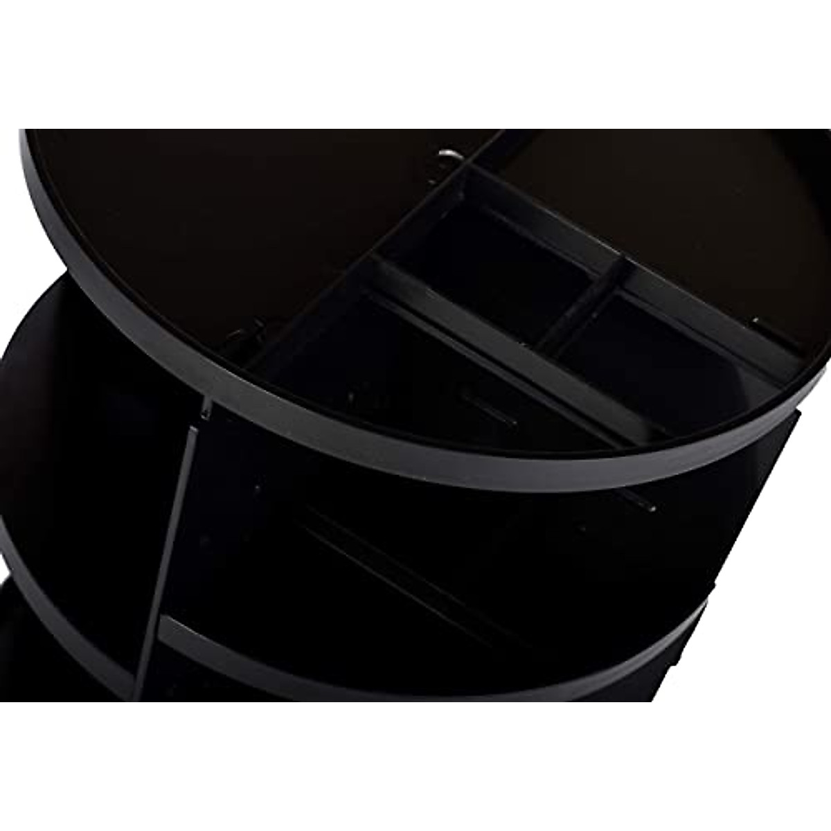 360 Rotating Makeup Organizer - Adjustable Shelf Height and Fully Rotatable. The Perfect Cosmetic Organizer for Bedroom Dresser or Vanity Countertop. (Black)