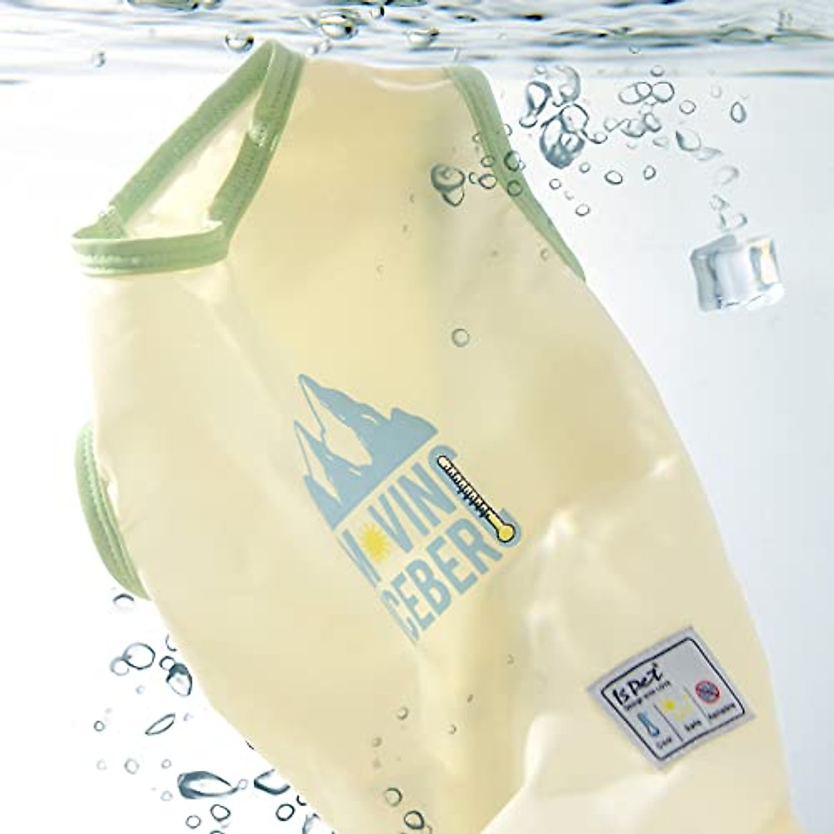 ISPET Dog Shirts Self Cooling T-Shirts, Ice Silk Summer Dog Tee Shirts Soft Pet Sleeveless Vest Tank Top for Small Dogs Boys Girls - Avoid Overheating, Green, Medium