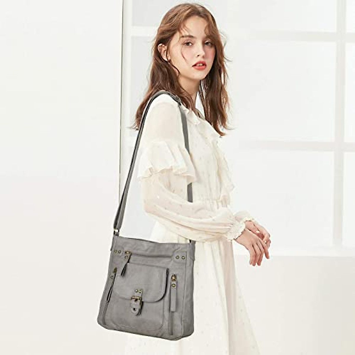 KL928 Crossbody Bags for Women Shoulder Purses and Handbags, Grey