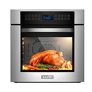 Empava 24" 10 Cooking Functions W/ Rotisserie Electric LED Digital Display Touch Control Built-in Convection Single Wall Oven EMPV-24WOC02