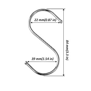 Powerful Metal S-Shaped Silver Hooks Hangers Heavy-Duty Stainless Steel Nickel Hanger Storage Rack for Closet, Work Shop, Bathroom, Garden, House Kitchen (20 Pack)