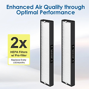 ELOWOKE 182550 Filter Replacement Compatible with Bionaire BAP536UV-U Air Purifier, H13 True HEPA Filters, 2-Pack