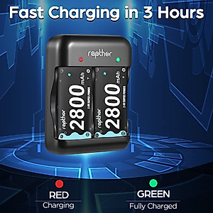 Rapthor 2800mAh Rechargeable Battery Pack for Xbox One 2.4V Ni-MH Low Self Discharge for Xbox One/Xbox One S/Xbox One X/Xbox One Elite/Xbox Series S/X, controller Batteries pack with Charger