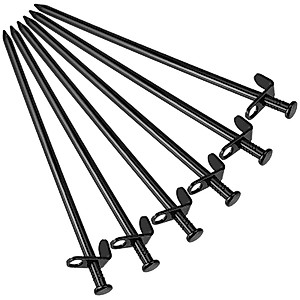 SEHOI 20 Pack 12 Inches Tent Stakes, Heavy Duty Steel Solid Tent Stakes Pegs, Multiuse Tarp Pegs Camping Stakes for Outdoor Camping Canopy and Tarp, Black