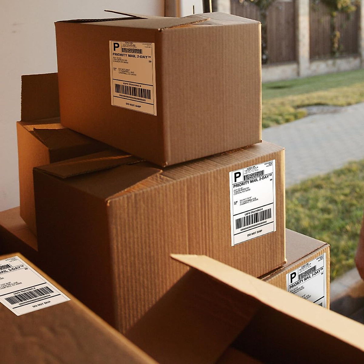 Label KINGDOM Replace for DK-1241 Die-Cut 4" x 6" Large Shipping Paper Label (102 mm x 151 mm) 200/ Roll DK Adress Labels for Brother QL-1100 (6 Roll + 1 Detachable Frame)