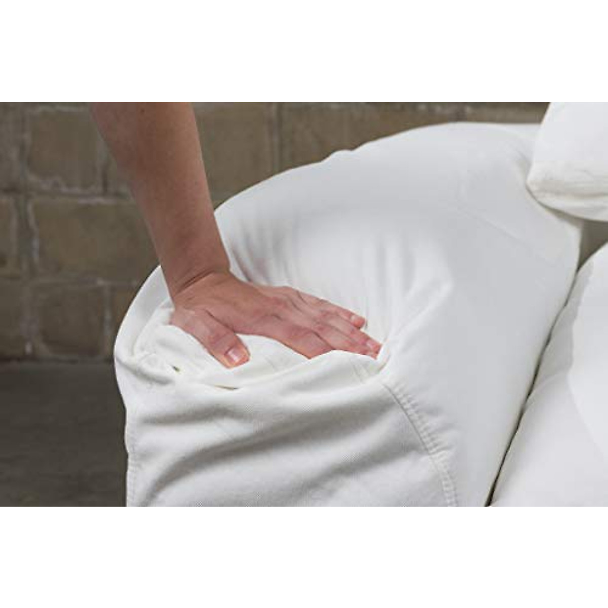 Sunset Trading Cloud Puff 3 Piece Performance Gray Grey 1` Slipcovered Modular Sectional Sofa, 132" Deep-Seating Down-Filled Couch