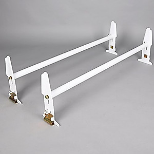 Adjustable Van Roof Ladder Rack Carrier 2 Cross Bars for Chevy Dodge Ford GMC Express 47''-77'' 500lbs