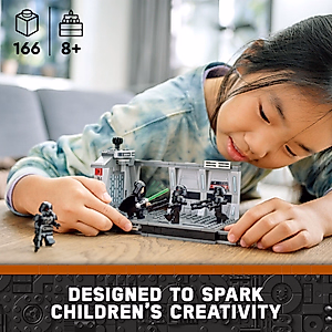 LEGO Star Wars Dark Trooper Attack Set, Mandalorian Toy 75324, with Revolving Elevator, Luke Skywalker Minifigure and Lightsaber, Pretend Play Building Set for Kids Age 8+ Years Old