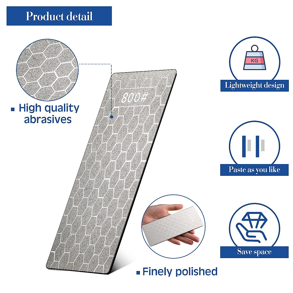 5 Pcs Diamond Sharpening Stone Honing Stone Diamond Stone Lapping Plate Diamond Sharpening Plate Fine Coarse Bench Stone for Kitchen Blade Chisel, 5.9 x 2.48 Inch(200, 400, 800,1000, 1200 Grit)