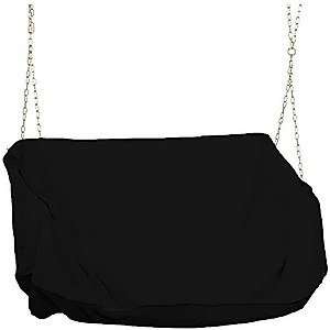 Hanging Porch Swing Cover Hammock Swing Cover Water Resistant Oxford Fabric Outdoor Swing Chair Cover Canopy Replacement Cover All Weather Protected Patio Swing Furniture Cover-61x28x(35-28)’’ (Black)