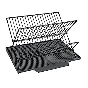 WENKO Nelia Dish Drying Mat with Drainer Black