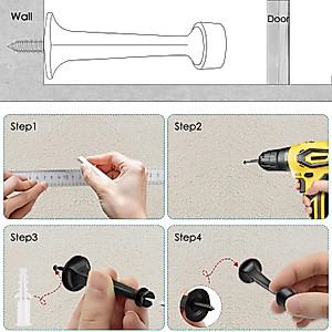 ZhouZhou 10 Pack Heavy Duty Door Stops for Protect Wall,3 Inch Black Door Stoppers for Bottom of Door, Baseboard Door Stopps for Bottom of Door