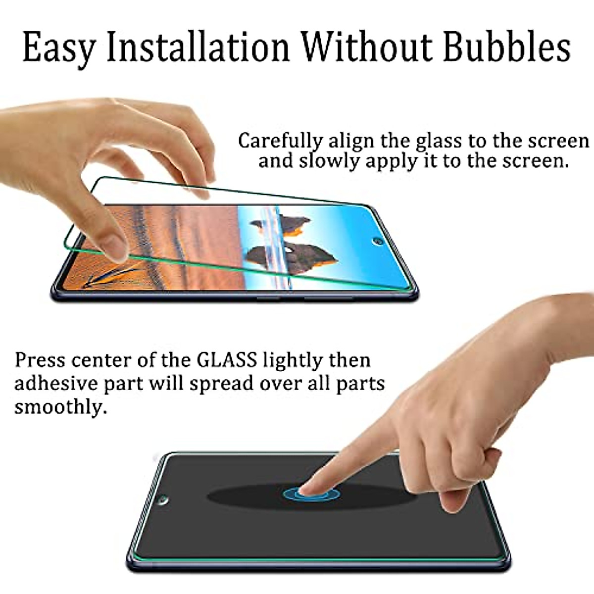 KATIN [2-Pack] Designed For Samsung Galaxy S20 FE 5G, Galaxy S20 FE Tempered Glass Screen Protector, Bubble Free, Support Fingerprint Reader, Case Friendly