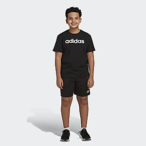 adidas boys Short Sleeve Aeroready Performance Logo Tee T-shirt T Shirt, Black, X-Large US