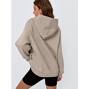 Trendy Queen Womens Oversized Hoodies Fleece Hooded Sweatshirts Casual Pullover Fall Winter Outfits Long Sleeve Tops 2025 CoffeeGrey XL