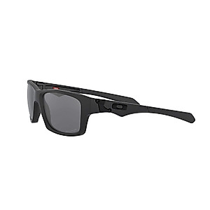 Oakley Men's 0OO9135 Jupiter Squared Rectangular Sunglasses, Matte Black/Black Iridium Polarized, 56 mm