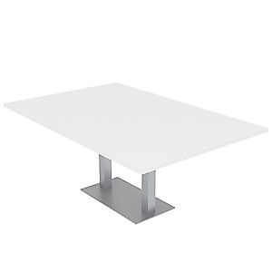 SKUTCHI DESIGNS INC. 6 Person Rectangular Conference Table | Square Metal Base | Harmony Series | 48X72 | White