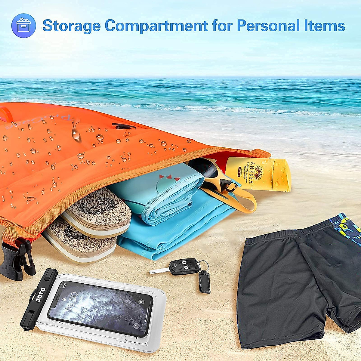 ProCase Swim Buoy Backpack Bundle with 2 Pack JOTO Universal Waterproof Pouch