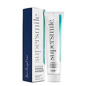 Supersmile Professional Teeth Whitening Toothpaste with Fluoride - Clinically Proven to Remove Stains & Whiten Teeth Up to 6 Shades - Enamel Strengthening - No Sensitivity (Original Mint, 1.4 Oz)