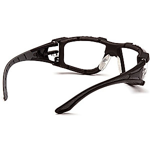 Pyramex Endeavor Plus Safety Glass Black/Gray Frame With Foam Padding Clear H2MAX Anti-fog Lens