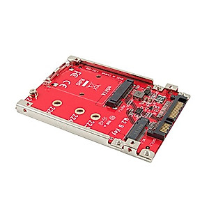 Ableconn ISAT-M2MS mSATA or M.2 NGFF SATA SSD to 2.5-Inch SATA Adapter with Aluminum Frame Bracket - Convert mSATA or M.2 SATA SSD to a 2.5" 7mm SATA Drive