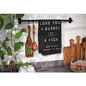 Primitives by Kathy Love You A Bushel and A Peck and A Hug Around The Neck Decorative Kitchen Towel, Cotton