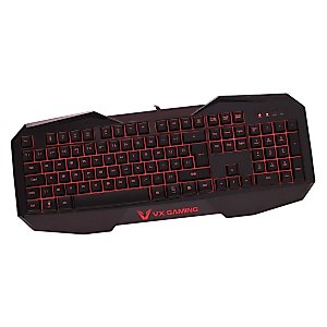 Volkano VX Wired Gaming Keyboard 3 Backlight Presets, Comfortable Ergonomic Palm Rest & Multimedia Control, Backlit Computer Accessories for Fast Gameplay PC Gamer/Xbox/PS4 [Black] - Salvo Series