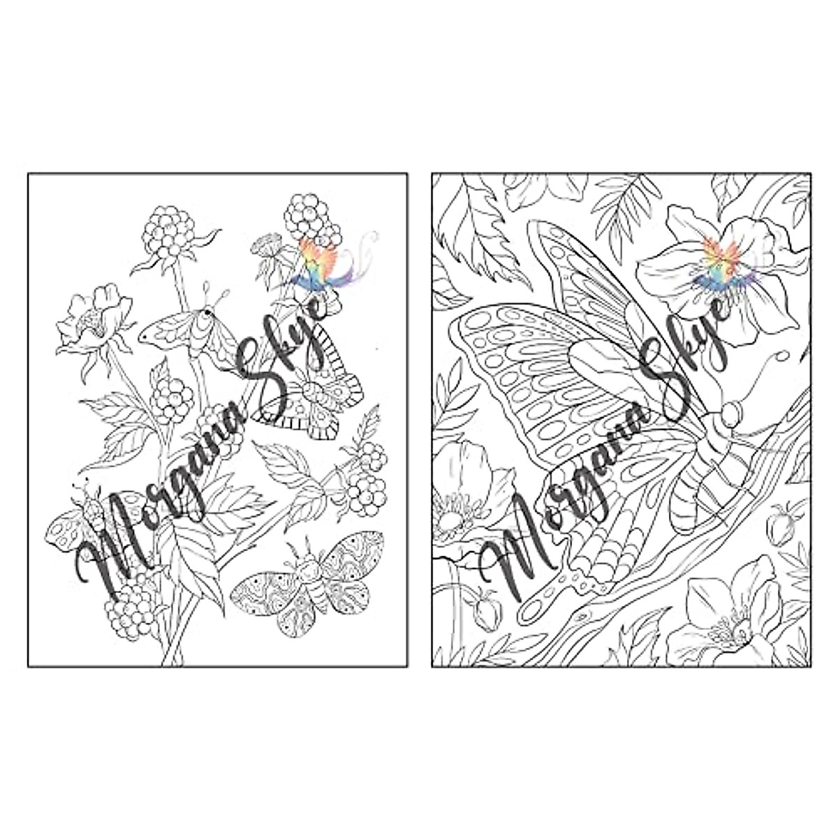 Butterflies Adult Coloring Book: Beautiful Butterfly Designs with Lovely Flowers, Cute Animals and Relaxing Nature Scenes for Stress Relief and Relaxation