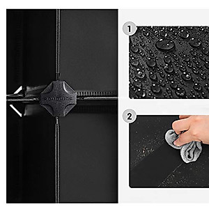 SONGMICS Shoe Rack, Interlocking Storage Organizer Unit, 20-Slot Rectangular Cube Storage with Hooks, Adjustable Shelves, Modular Cabinet, for Closet Entryway Hallway, Black ULPC504B01