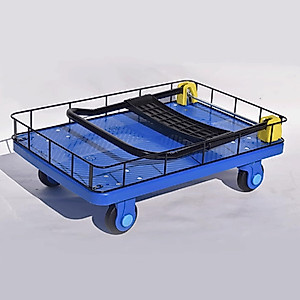 Generic Handling Truck Moving Trolley Folding Flatbed Trolley with Fence Portable Pull Truck Trailer for Warehouse,Hold Up to 200 Lbs