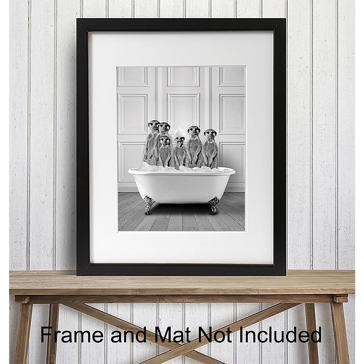 Bathroom Wall Decor - Funny Bathroom Decor - Bathroom Wall Art - Meerkat Bathroom Decorations Pictures - Bath Wall Decor - Modern Bathroom Accessories - Guest Bathroom - Restroom Sign - Powder Room