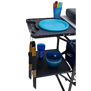 GCI OUTDOOR Master Cook Station | Portable Folding Kitchen Table with Soft Shell Sink, Heat Resistant Tabletop & Telescoping Lanter Pole, Perfect for Camping Trips