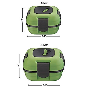 Lunch Box - Pinnacle Inulated Leak Proof Lunch Box for Kids/Adults - Stainless steel Thermal Lunch Box Container for School Set of 2 Sizes (Green, 16-32 oz)