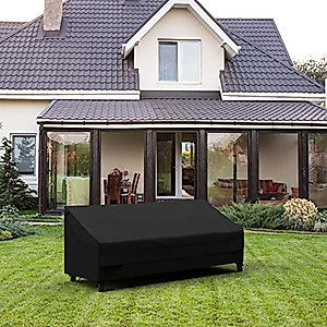 MR. COVER 3-Seater Outdoor Couch Cover Waterproof, 88 Inch Patio Furniture Cover for Sofa, Heavy Duty 600D Polyester & Double-Stitched Seams, Classic Black